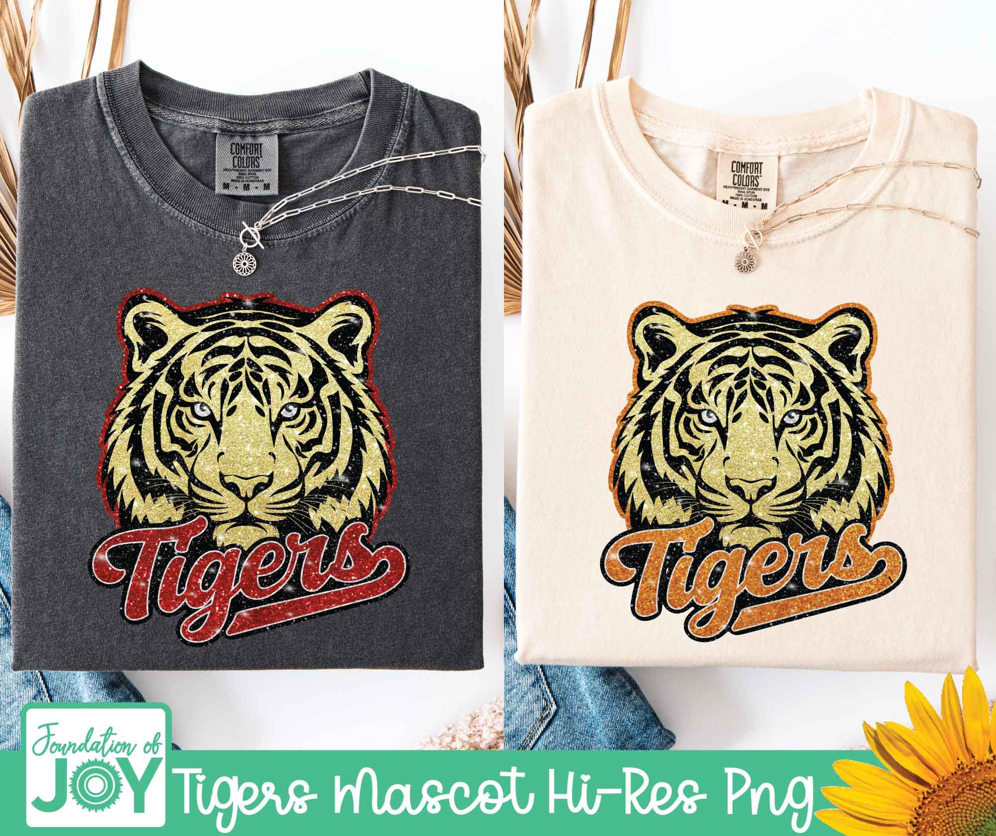 Multi-colored Tiger Mascot Png, Sparkly Tiger, Black and Gold Tiger ...