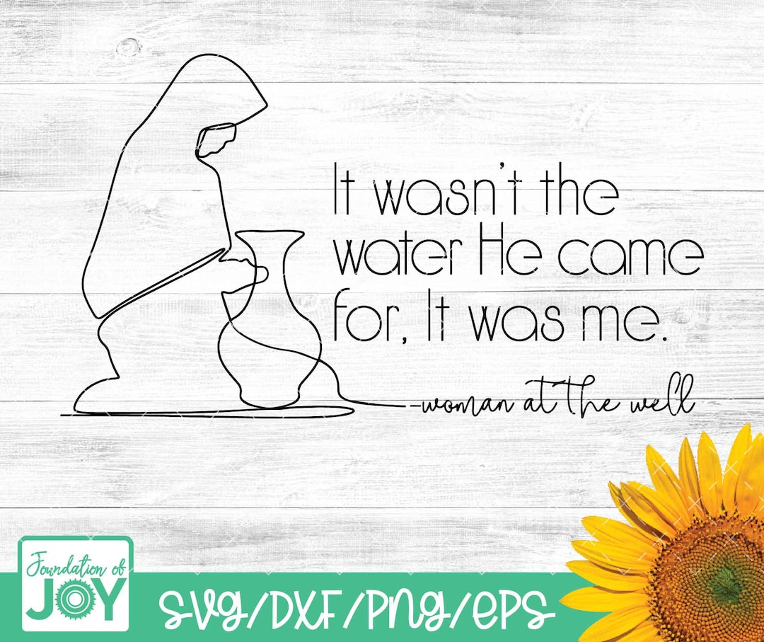 Woman at the Well Svg, Christian Church Design, Continuous Drawing ...