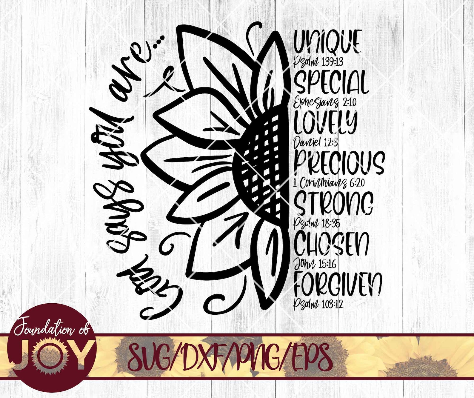 Sunflower Inspiration Christian Svg Bible Verse Svg - Etsy