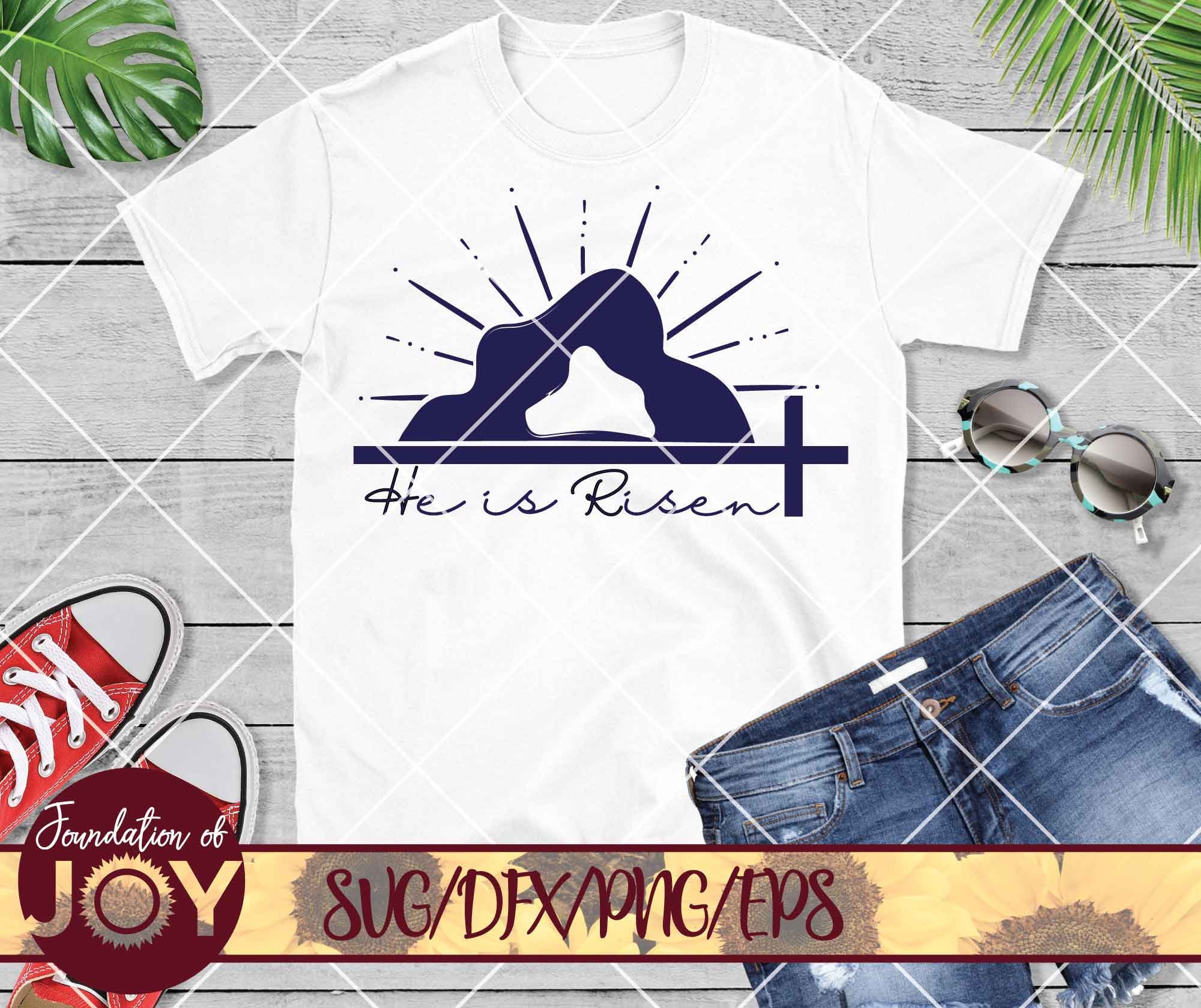 He is Risen Svg Cross Svg Easter Svg Christian Svg | Etsy