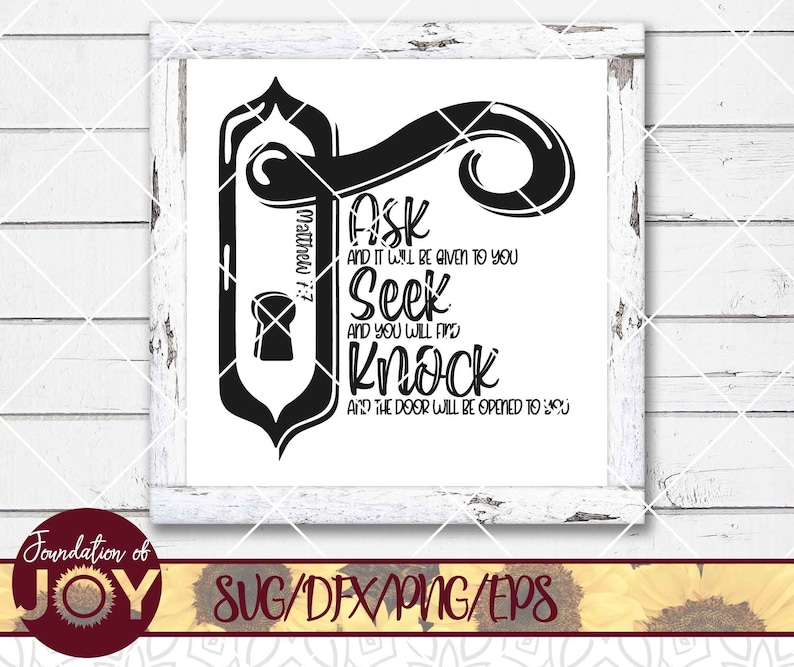 Ask Seek Knock Svg Bible Verse Svg Christian Svg - Etsy