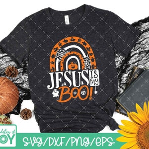 Jesus is My Boo Svg, Christian Halloween Design, Halloween Svg, Rainbow ...