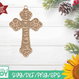 Religious Cross Ornament SVG, Christmas Ornament Svg, Cross Svg, Jesus ...