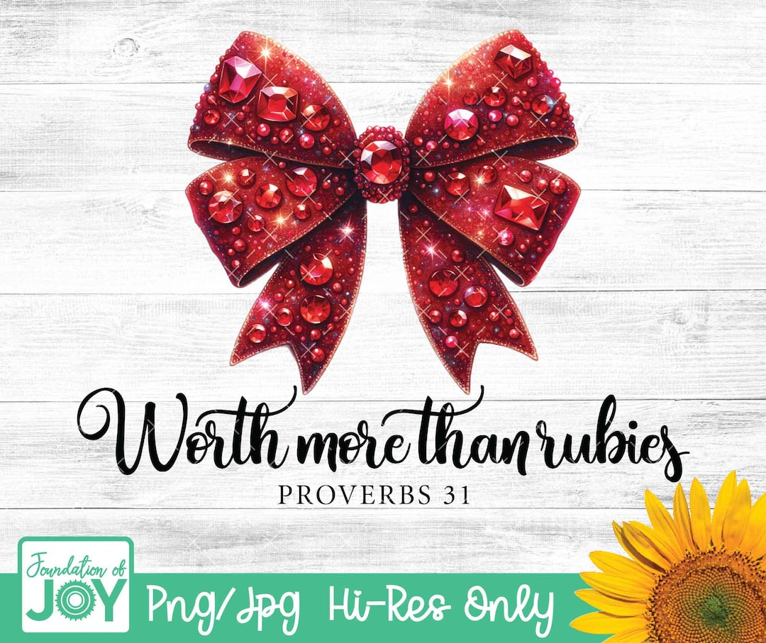 Worth More Than Rubies, Bow PNG File, Women's Christian Shirts, Cute ...