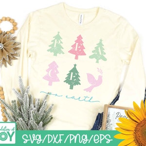 Peace on Earth Svg, Christmas Trees Svg, Dove Svg, Peace Svg, Christmas ...