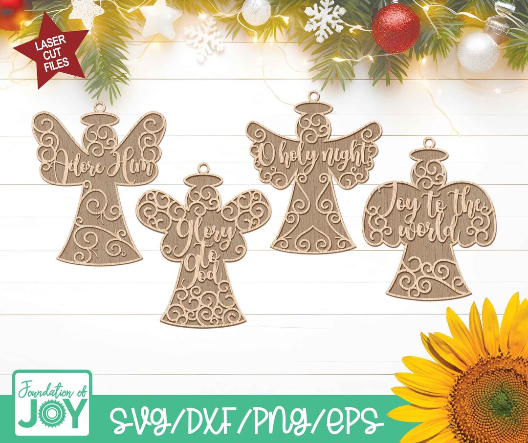 Laser Cut Angel, Laser Cut Files, Christmas SVG, Laser Christmas SVG ...