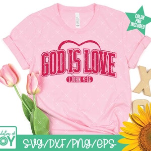 God is Love, Valentine's Day Png, Bible Verse Svg, Glitter Dtf, Varsity ...