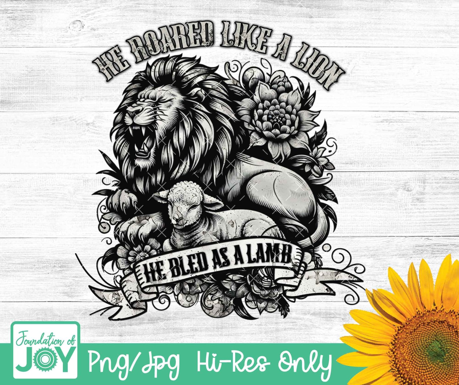 He Roared as a Lion He Bled as a Lamb, Lion and Lamb Png, Vintage Jesus ...
