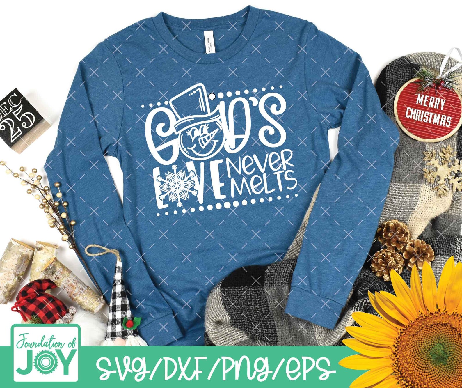 God's Love Never Melts Svg, Snowman Svg, Religious Svg, Winter Svg ...