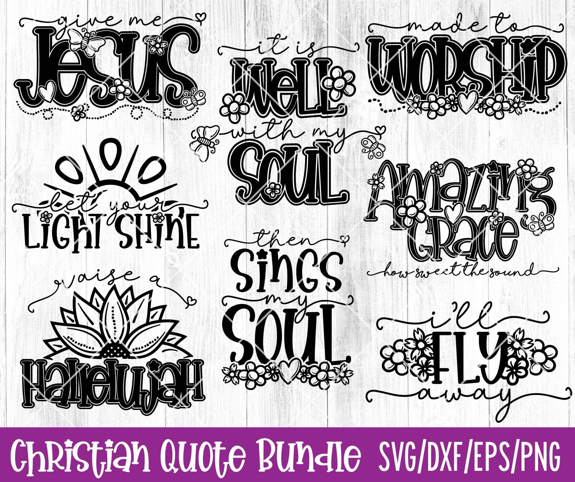 Christian Quote Bundle Svg Christian Song Bundle Hymns Svg | Etsy