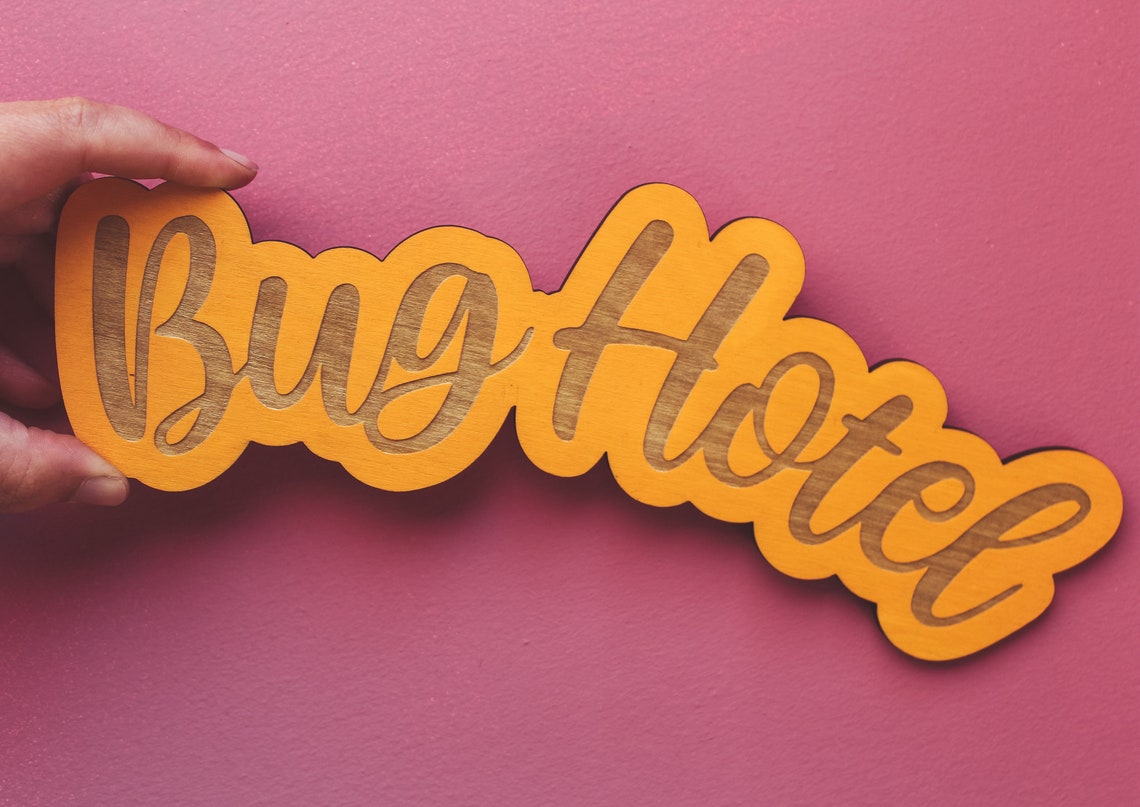 Bug Hotel Wooden Sign Insect House Childrens Garden - Etsy