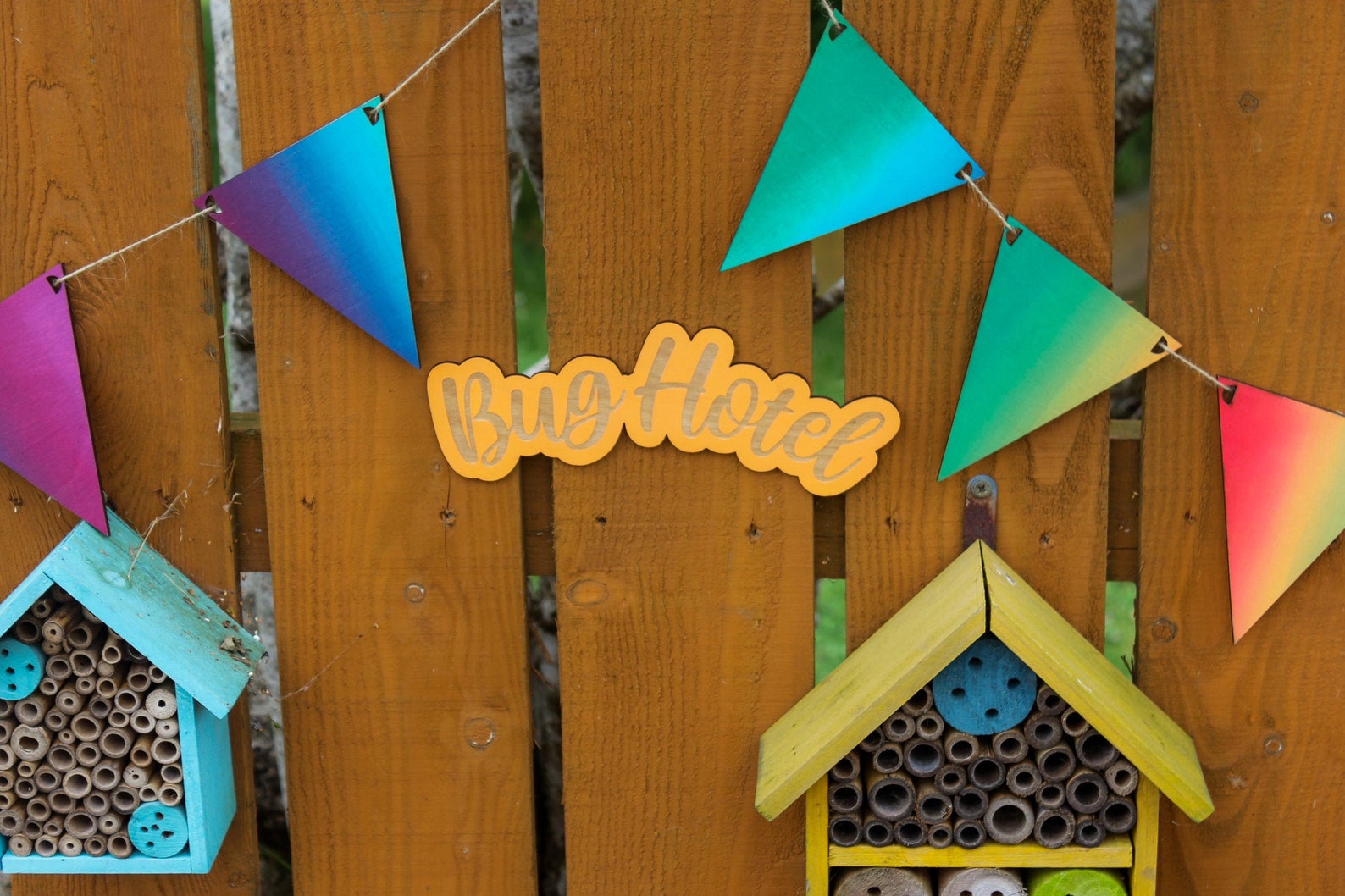 Bug Hotel Wooden Sign Insect House Childrens Garden - Etsy