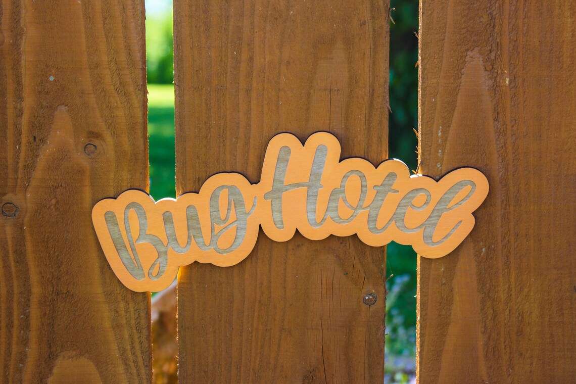 Bug Hotel Wooden Sign Insect House Childrens Garden - Etsy