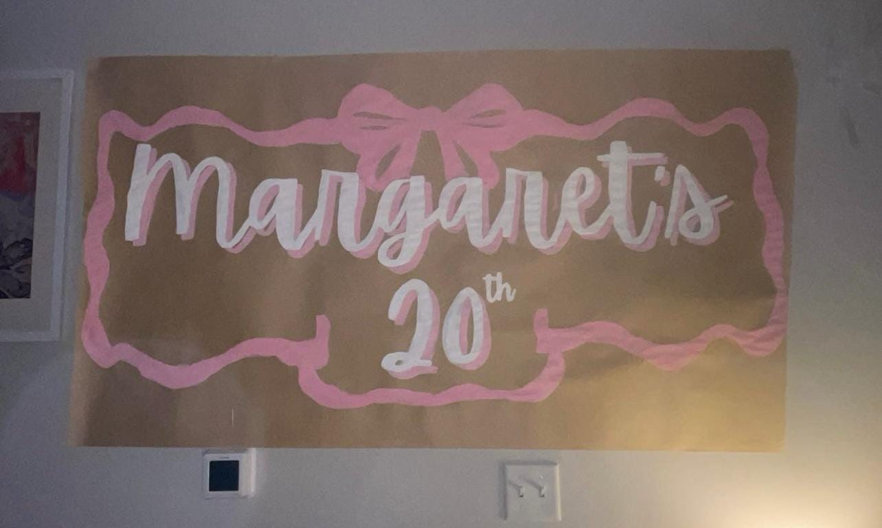 Handpainted Banner Great for Birthdays, Sorority Events, Bachelorette ...
