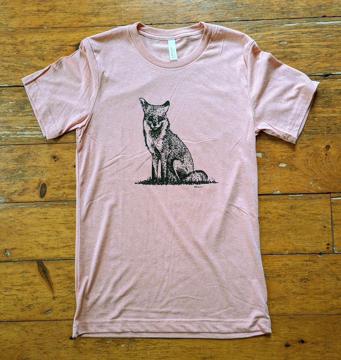 Red Fox Tee - Light Orange - Etsy
