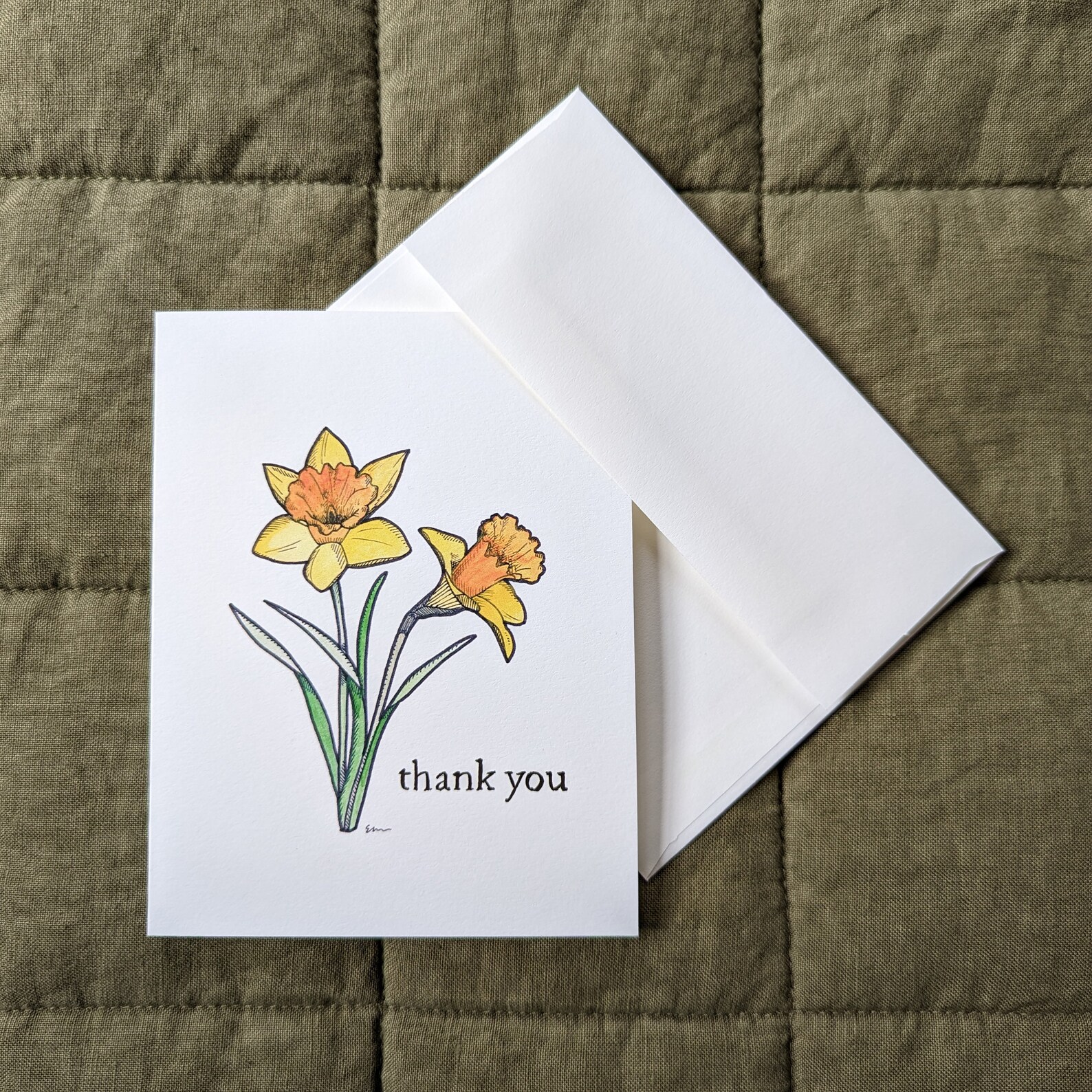 Thank You Card - Daffodil - Etsy