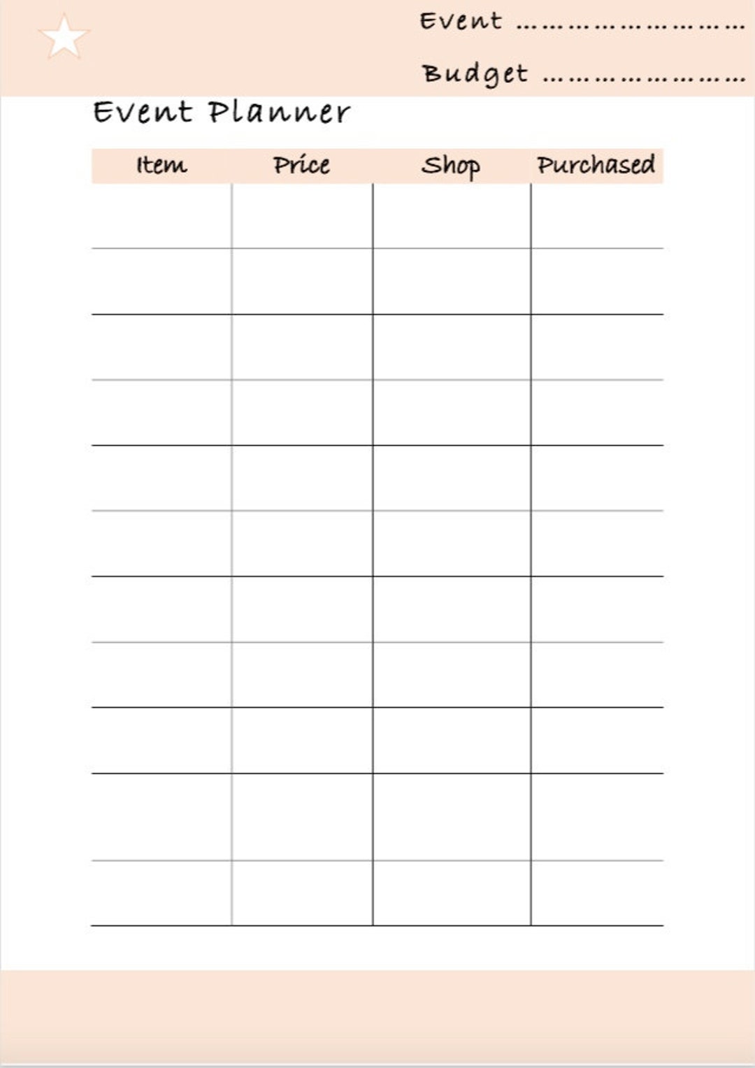 Event Planner - Etsy