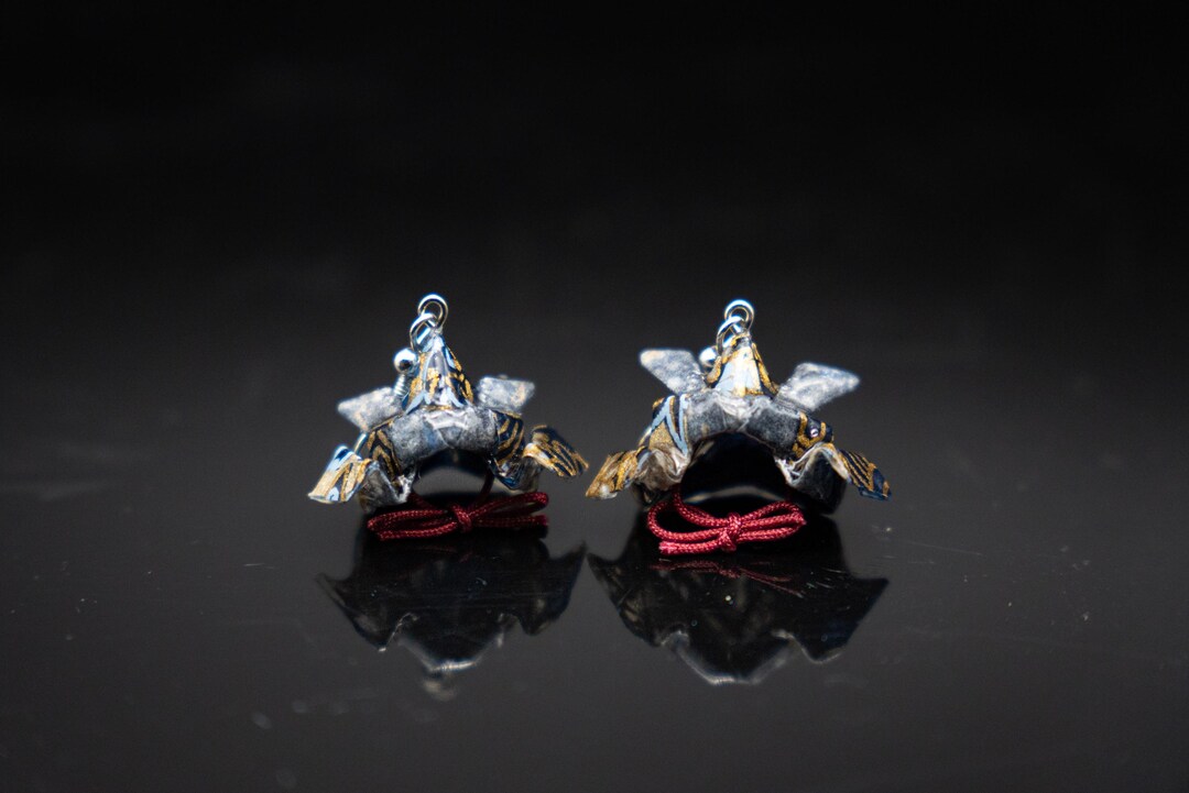 Shogun-inspired Earrings | Samurai Helmet Origami Earrings | Kabuto ...