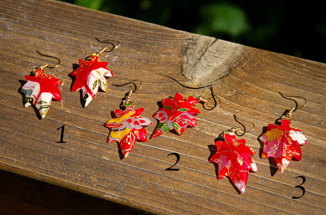 Japanese Maple Origami Earrings /fall Earrings/japanese USA Earring ...