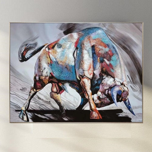 Large Animal Abstract Paintinglarge Bull Painting Original - Etsy