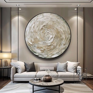 Circle Abstract Paintings on Canvas,beige Abstract Painting,vortex ...