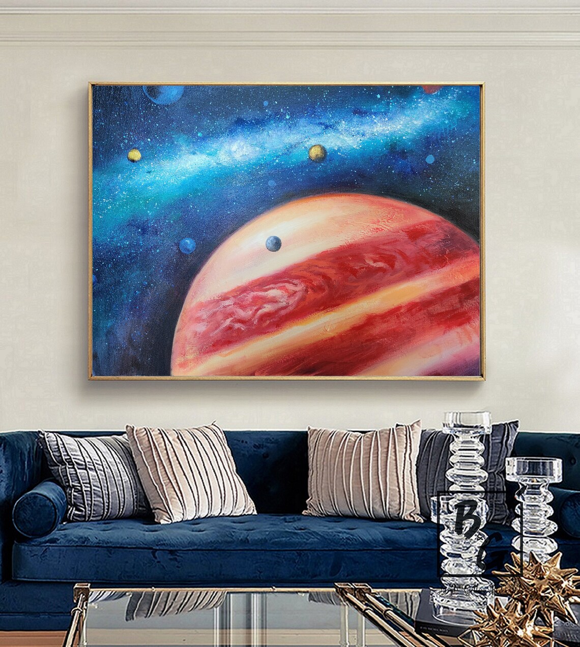 Jupiter Space Oil Painting Large Abstract Paintingmodern - Etsy