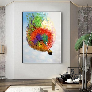 Hot Air Balloon Abstract Painting,abstract Handmade Painting,sofa Wall ...
