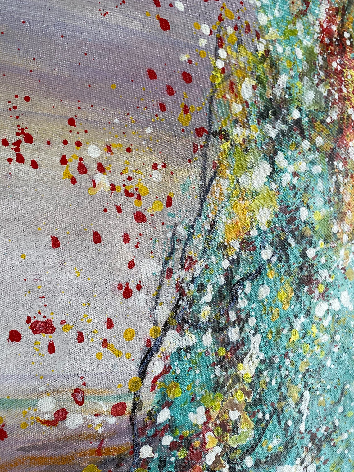 Green Abstract Oil Paintingabstract Trees Artabstract - Etsy