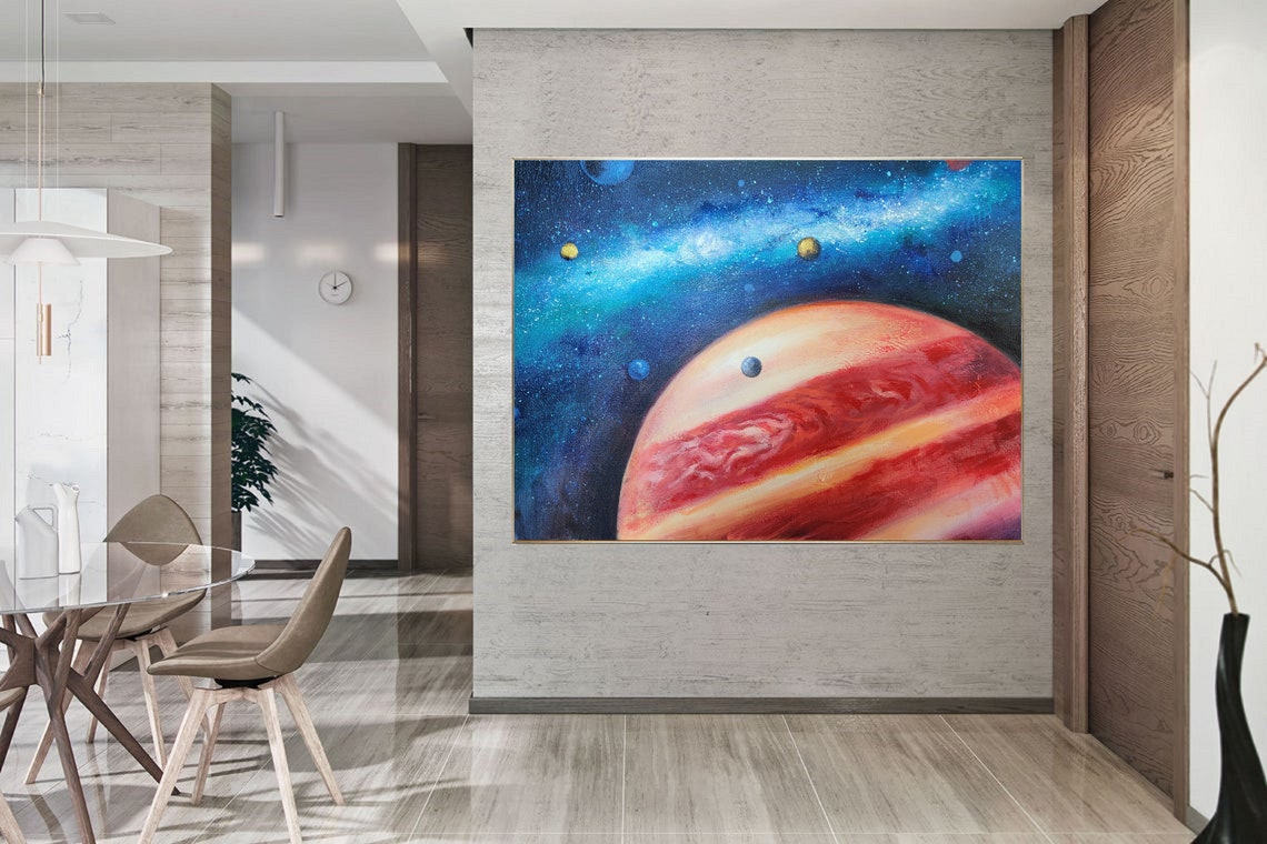 Jupiter Space Oil Painting Large Abstract Paintingmodern - Etsy