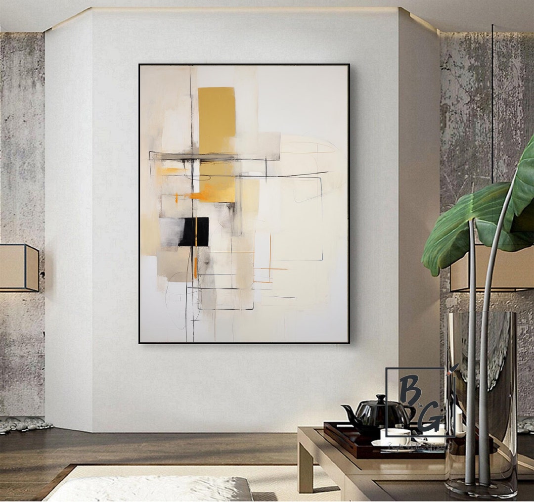 Great Beige Abstract Art,yellow Abstract Painting,gold Abstract Art ...
