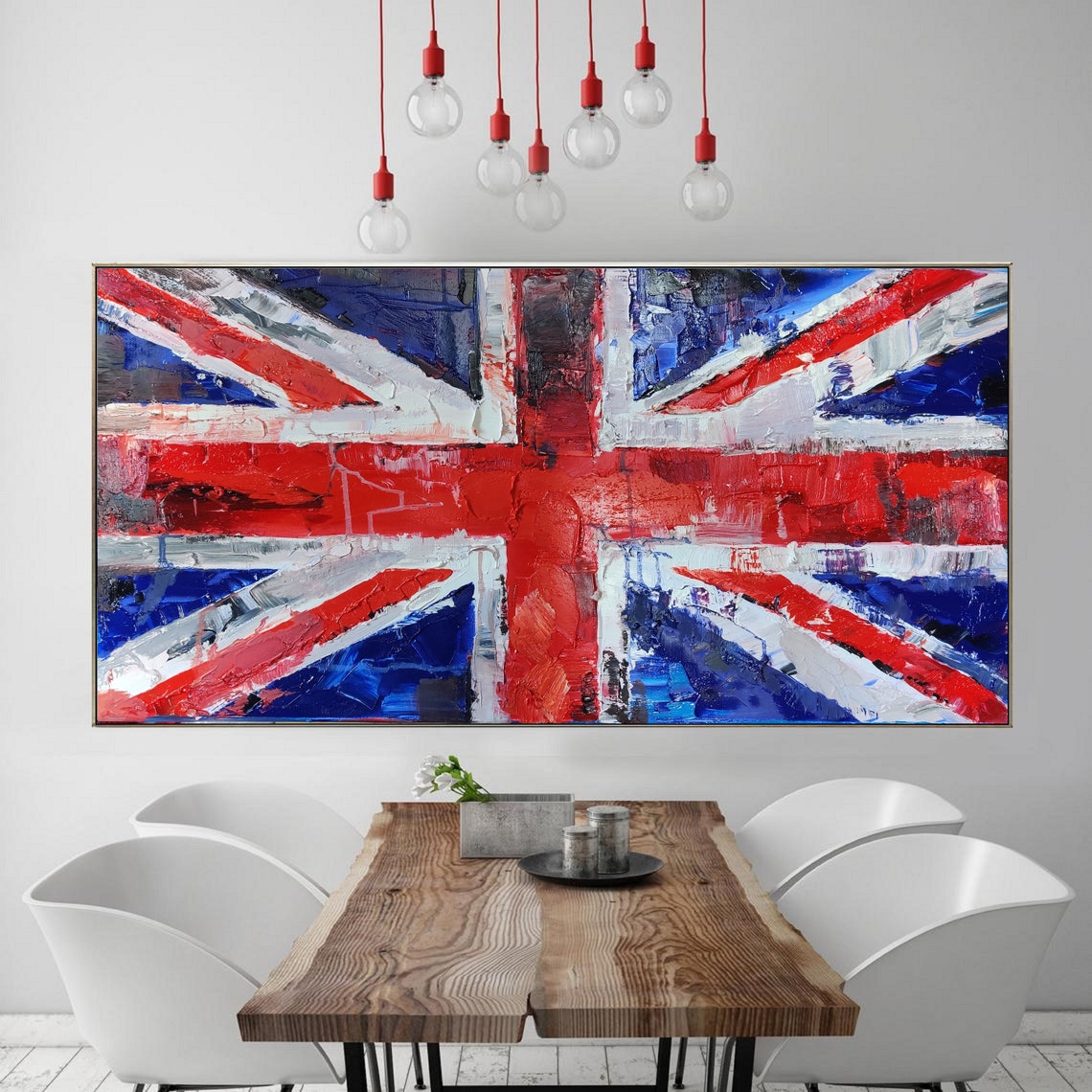 British Flag Paintingpaintings on Canvaslarge Abstract - Etsy