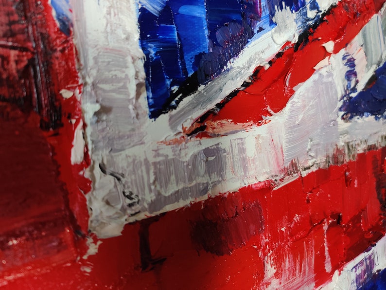 British Flag Paintingpaintings on Canvaslarge Abstract - Etsy