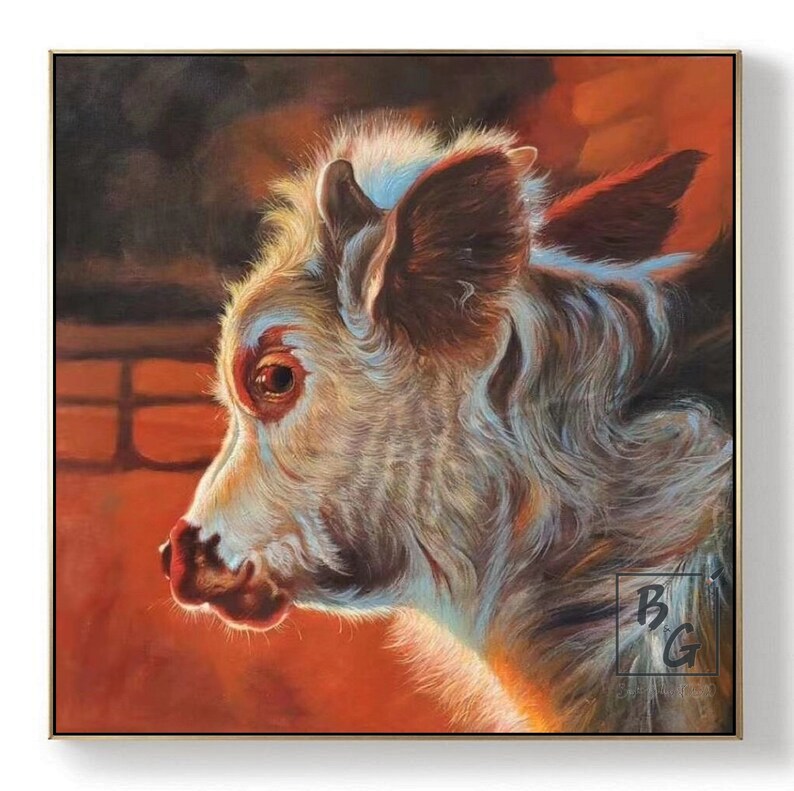 Original Bull Painting Large Bull Paintinglarge Animal - Etsy