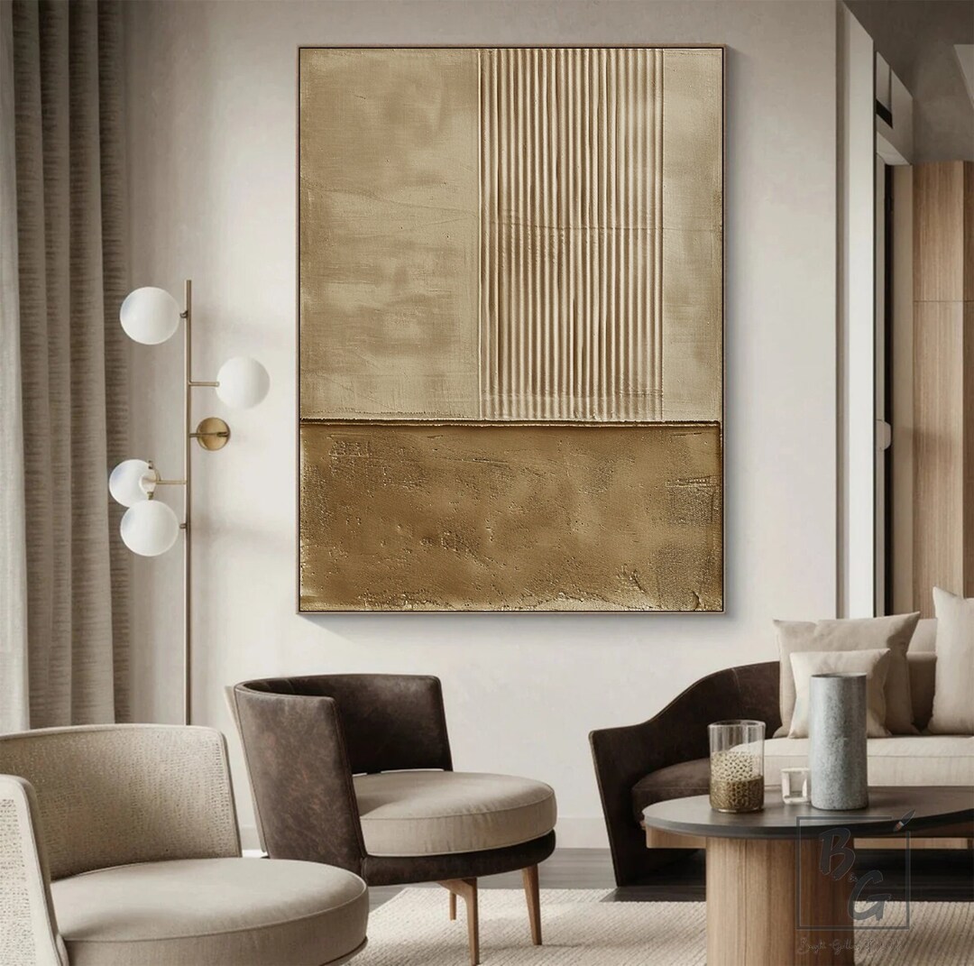 Beige Abstract Painting,brown Texture Painting,modern Minimalist Art ...