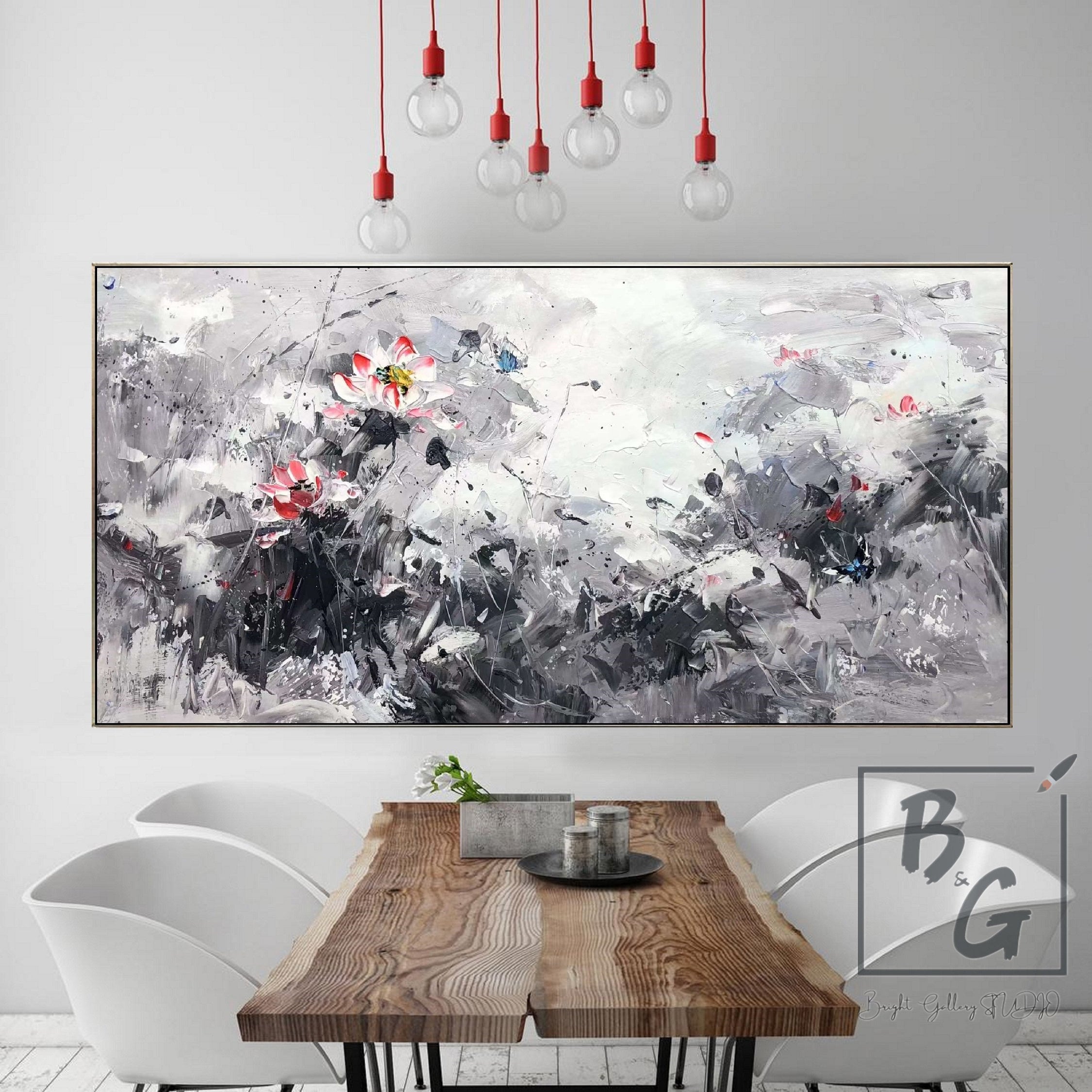 Abstract Flower Oil Paintingoriginal Floral Artabstract - Etsy