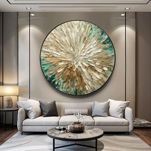 Gold Abstract Oil Painting,green Abstract Paintings on Canvas,beige ...