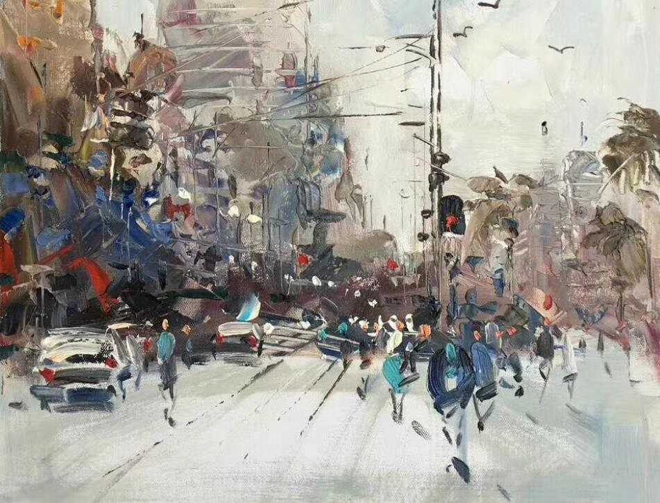 Original Street Paintingstreet Oil Paintingstreet Artoil - Etsy