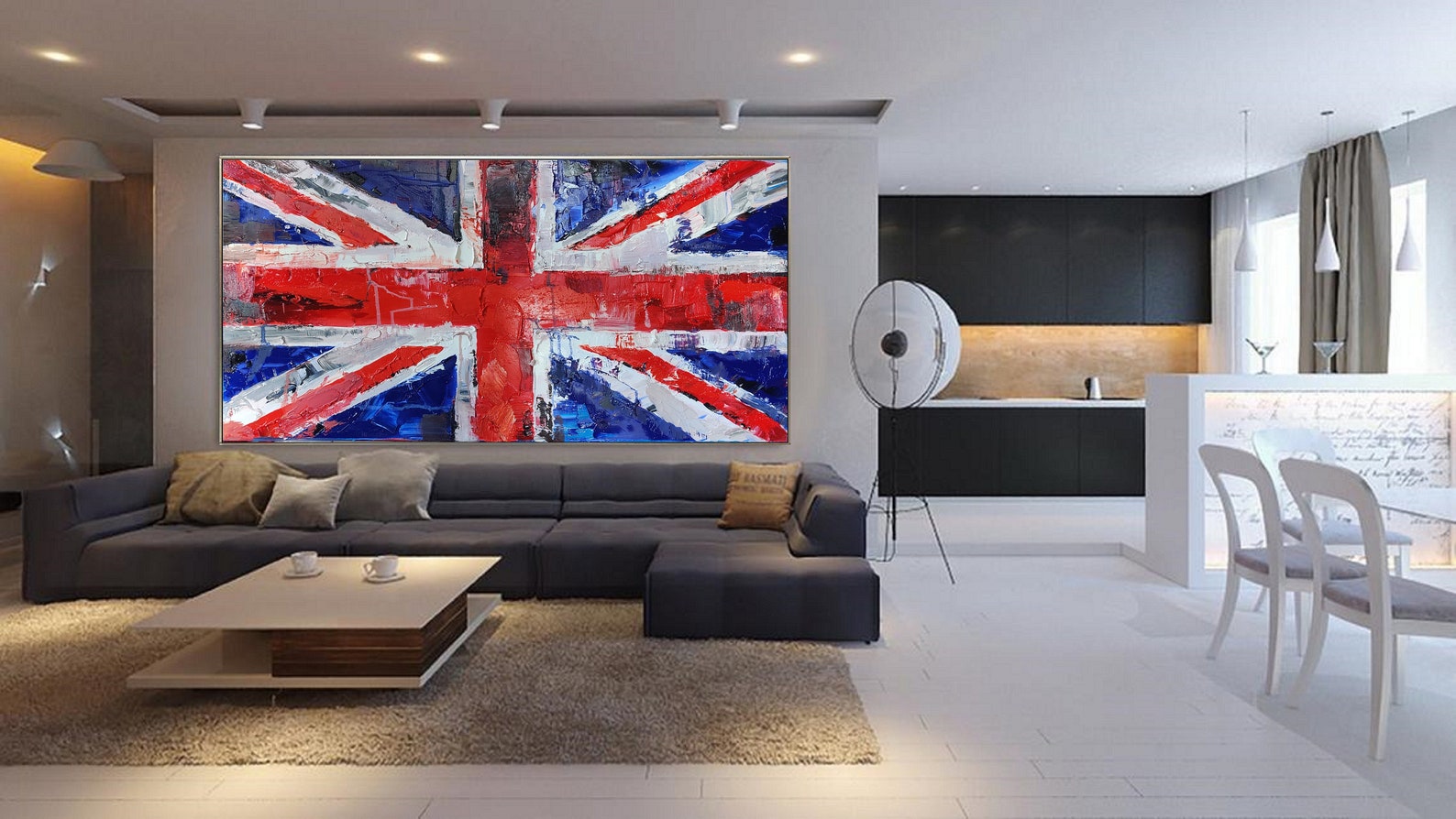 British Flag Paintingpaintings on Canvaslarge Abstract - Etsy