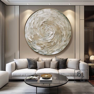 Circle Abstract Paintings on Canvas,beige Abstract Painting,vortex ...