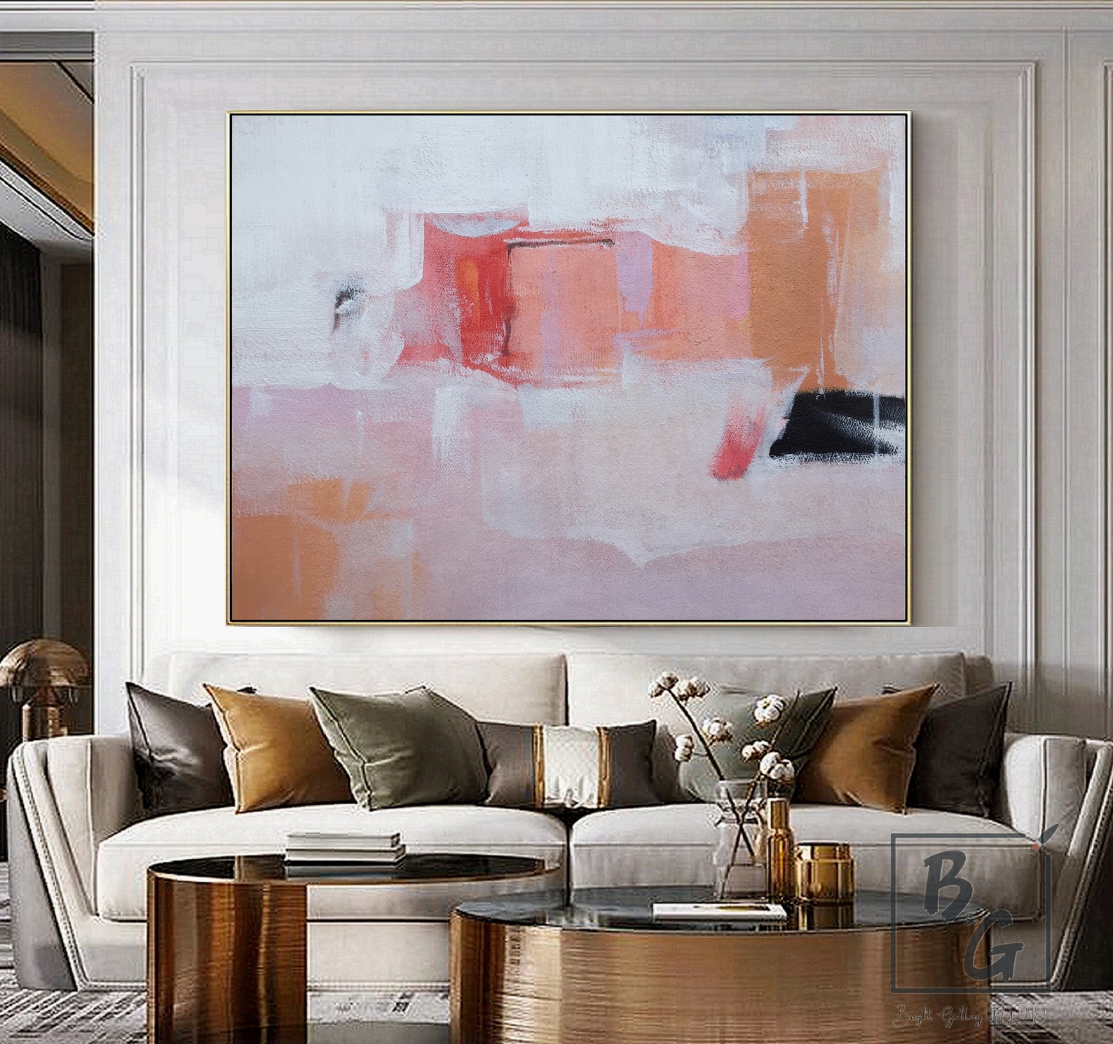 Pink Oil Paintingoriginal Large Abstract Paintingpink - Etsy