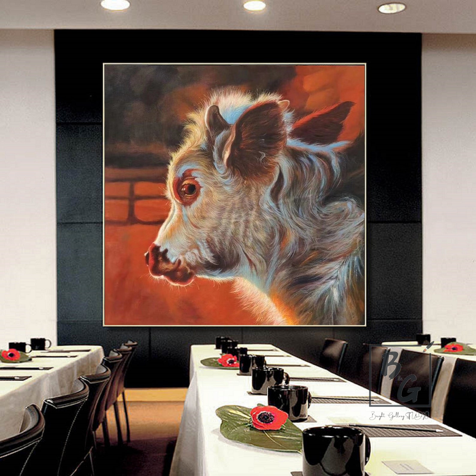 Original Bull Painting Large Bull Paintinglarge Animal - Etsy