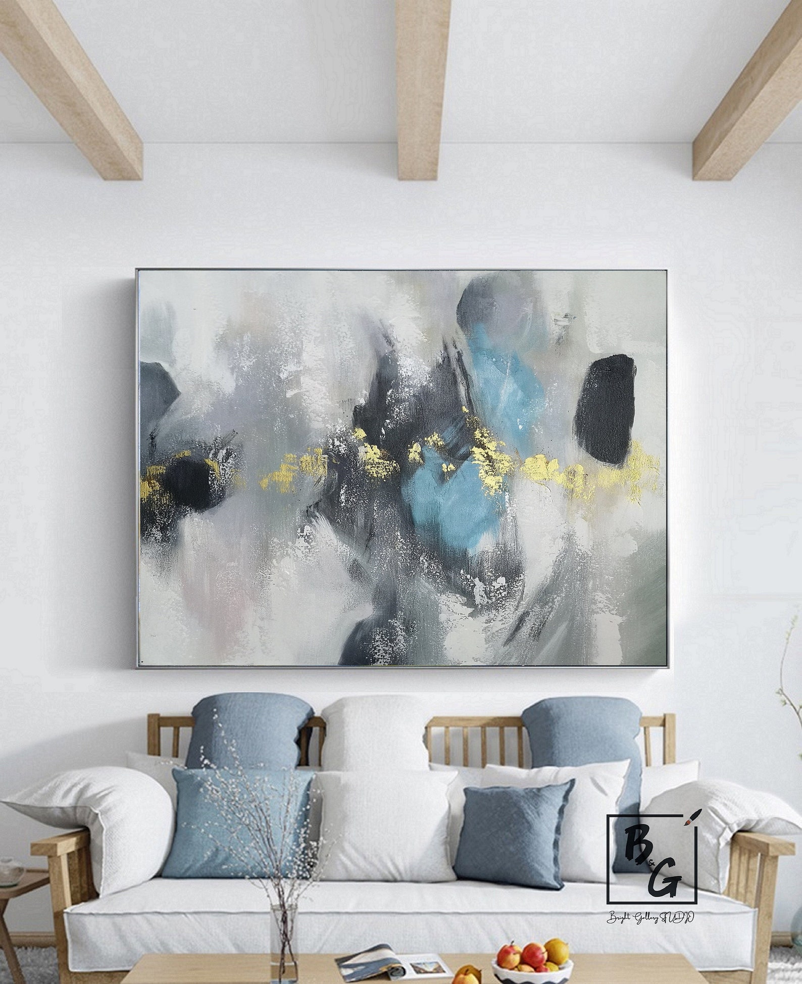 Large Abstract Painting,grey Painting,paintings on Canvas,modern Hand ...