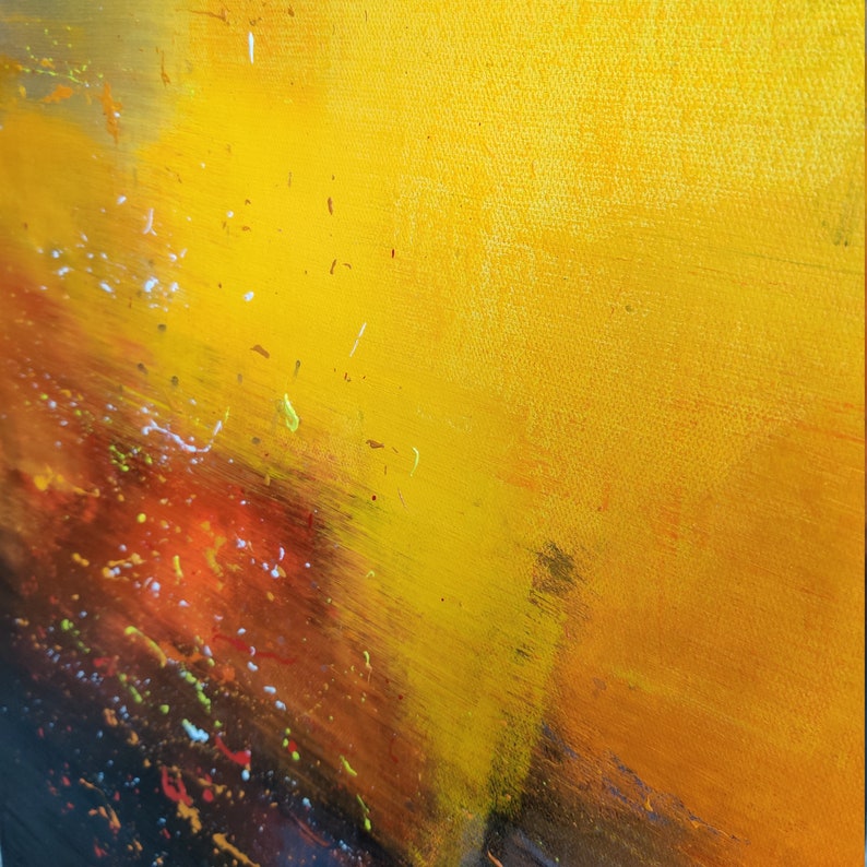 Original Abstract Wall Art Yellow Abstract Oil Painting On | Etsy
