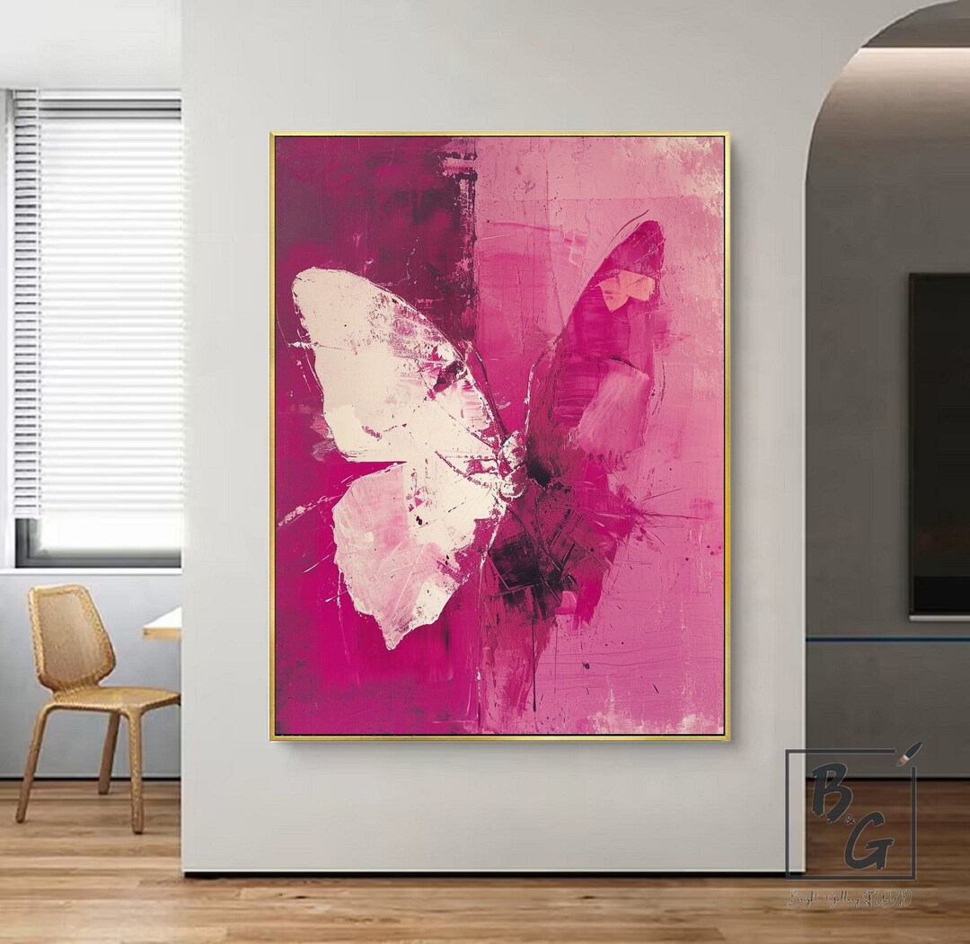Pink Purple Abstract Painting,original Large Butterfly Abstract ...