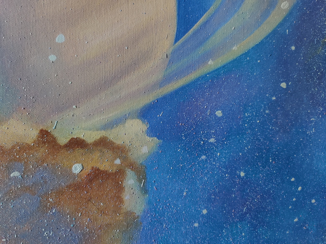 Jupiter Space Oil Painting Large Abstract Paintingmodern | Etsy
