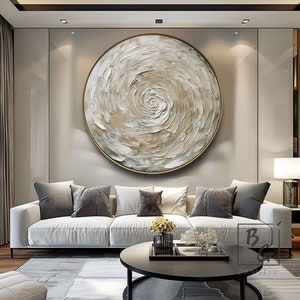 Circle Abstract Paintings on Canvas,beige Abstract Painting,vortex ...