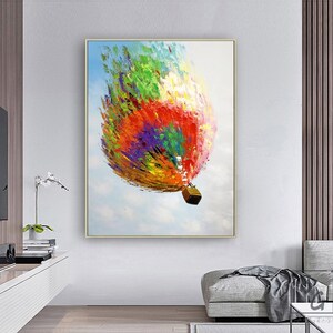 Hot Air Balloon Abstract Painting,abstract Handmade Painting,sofa Wall ...