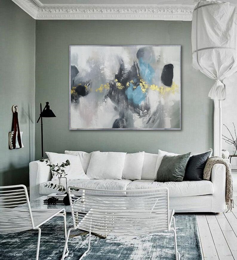 Large Abstract Painting,grey Painting,paintings on Canvas,modern Hand ...