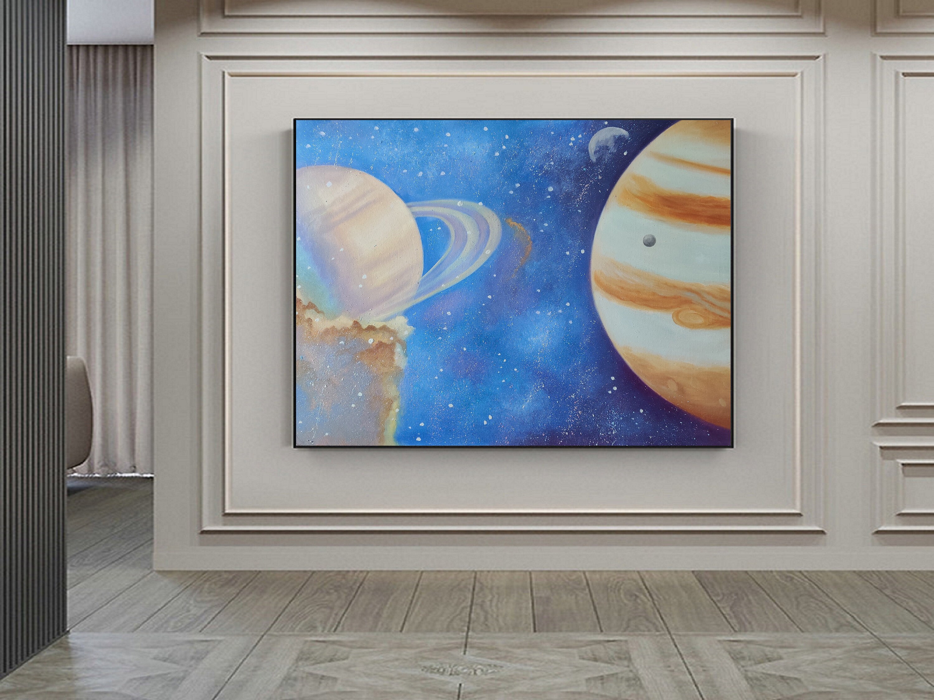 Jupiter Space Oil Painting Large Abstract Paintingmodern | Etsy