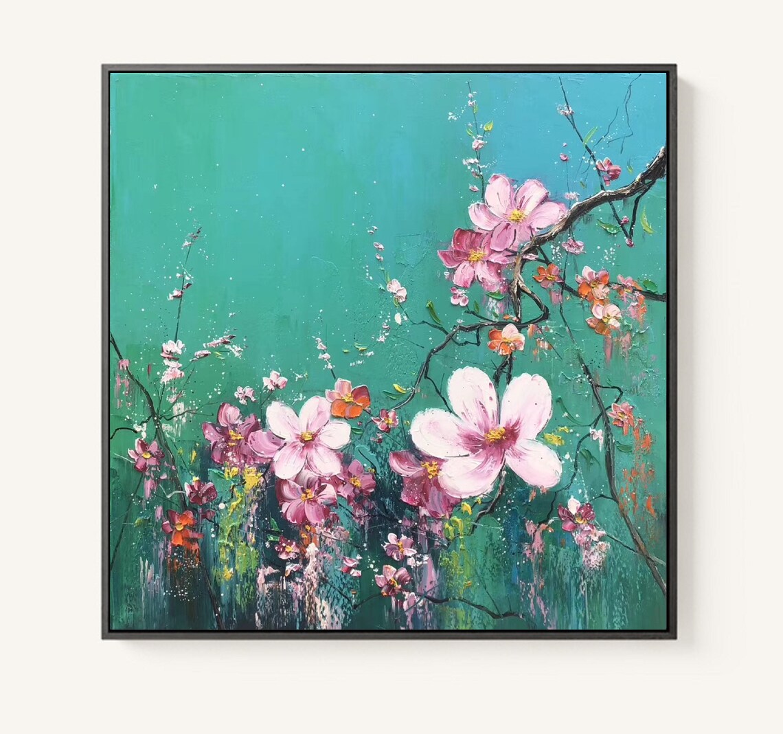 Blossom flowers oil painting Abstract Flower Oil | Etsy